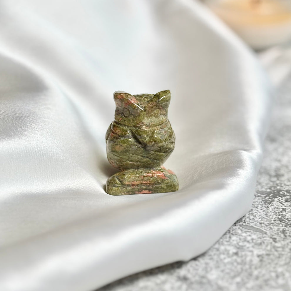 Unakite Owl Carving – The Trivia Store